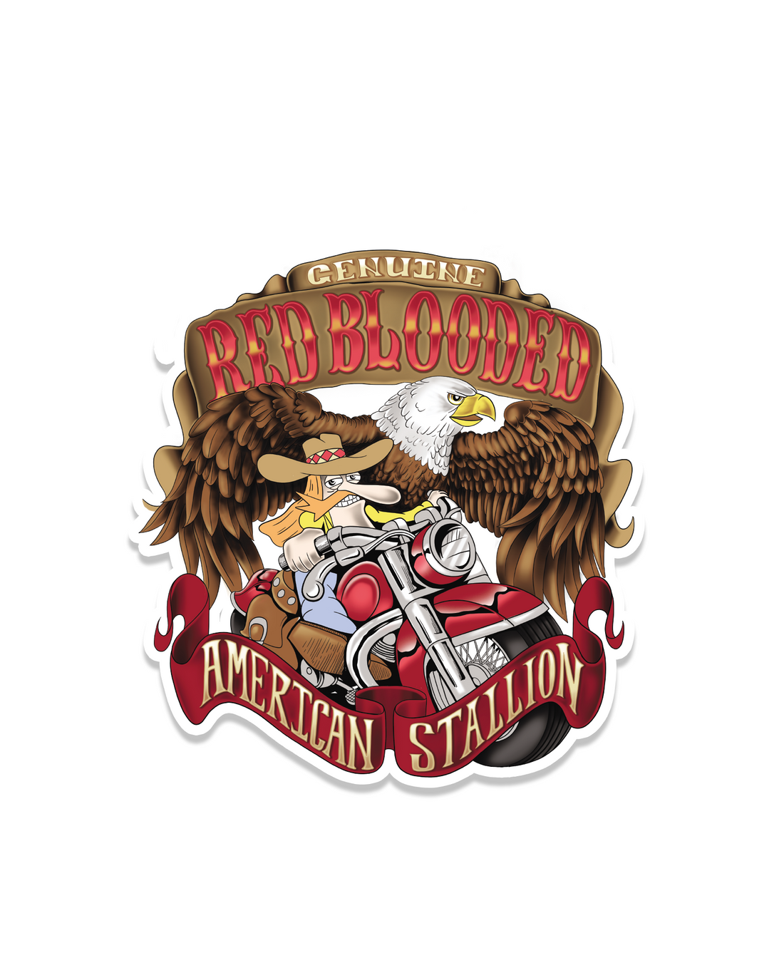 Franklin American Stallion Sticker – The Freak Brothers